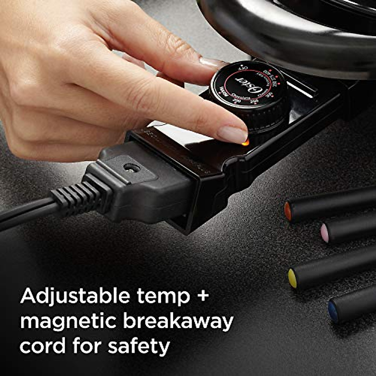 Oster Fondue Pot | Titanium Infused DuraCeramic Fondue Maker, Black