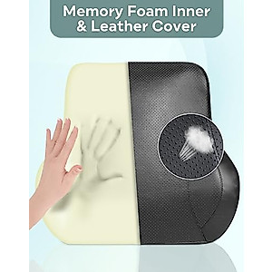 SEG Direct Lumbar Support for Car, Ergonomic Back Support for Office Chair, Driving Fatigue Back Pain Relief, Memory Foam with Breathable Leather, for Car Home Office Chair Recliner Couch