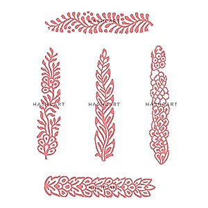 HASHCART® Wooden Pottery Stamps for Block Printing - Finger Stamp Set of 5, Wooden Printing Stamps for Crafting on Fabric, Clay & Henna Tattoo, Wood Stamps for Saree