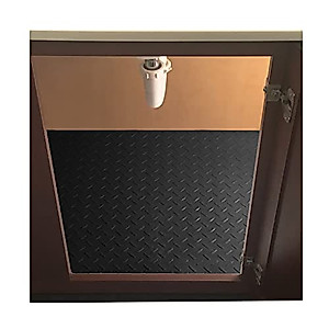 Resilia Premium Under The Sink Mat- Large Universal Size, Cut to Fit Cabinets, Shelf & Drawer Liners, Thick Plastic Diamond Plate Surface, 24 x 48 inches, Black
