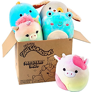 Squishmallow 5" Plush Mystery Box, 5-Pack - Assorted Set of Various Styles - Official Kellytoy - Cute and Soft Squishy Stuffed Animal Toy - Great Gift for Kids