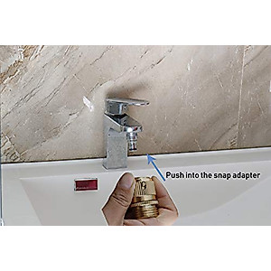 WHK Kitchen Quick Connect Faucet Adapter,Portable Washer Adapter Bathroom Sink Faucet Snap Adapter to Garden Hose 15/16 In.-27M or 55/64 In.-27F x3/4 inch GHT Female for Washer, Indoor Sink（2packs)