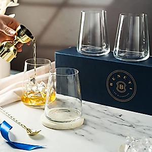 Premium Highball Drinking Glasses Set of 4, 17oz - Ideal Father's Day Gift - High-Quality German-Made, Durable, Elegant Glassware - Perfect for Cocktails, Water, Juice - Sleek European Style Tumblers