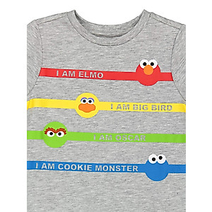 Isaac Mizrahi Loves Sesame Street Gang Elmo Toddler Baby Short Sleeve Tee (24 Months, Gray)