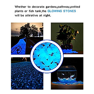 【400 Pcs】 Glow in The Dark Rocks,Glowing Stones Garden Glow in The Dark Pebbles Outdoor Decorative Stones Small Patio Decor Garden Decorations