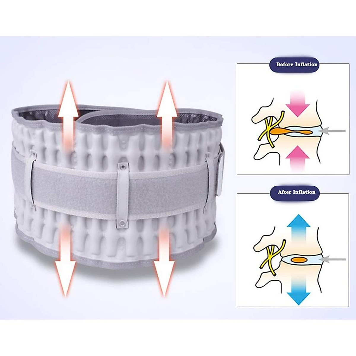 LSRRYD Lower Back Brace Pain Relief Inflatable Traction Lumbar Support Belt for Pain Relief and Injury Prevention Scoliosis Or Herniated Disc