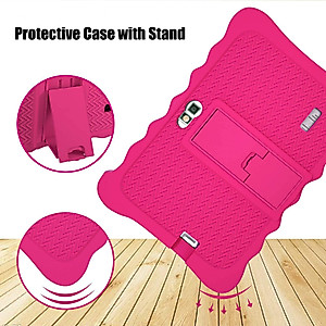 WECOOL Kids Tablet 7 inch Android, Quad Core Processor, 2GB RAM+16GB ROM, Educationl, Games, WiFi, Bluetooth, Dual Camera, IPS HD Display, Kid-Proof Case- Pink