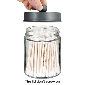 6 Pc Grey Apothecary Jars Bathroom Storage Organizer Bundle with 1 Pack 11 Inches Clear Lazy Susan Rotating Turntable Food Storage Container for Cabinets, Pantry, Fridge, Countertops,Vanity