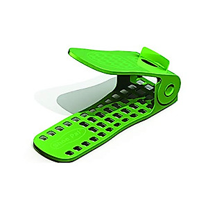 Shoe Rack Storage Organizer for Closet | 4 Adjustable Heights Space Saver Slot | Large Ventilated Base Stacker Shoes Holder | High Heels Secure Docking and Backstop (12 Pack Multi Colors)