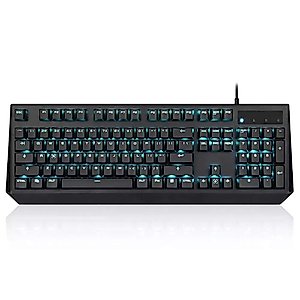 Teerwere Gaming Keyboard Mechanical Keyboard, 104 Key Outemu Switch Ice Blue Backlit Mechanical Gaming Keyboard USB Wired Mechanical Gaming Keyboard (Color : Photo Color, Size : One Size)