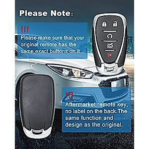 Keyless Entry Remote Car Key Fob for Chevy Malibu 2016-2021, Chevy Cruze 2016-2019, Chevy Camaro 2016-2021, 433MHz ID46 Chip 5 Button, HYQ4EA 13529662