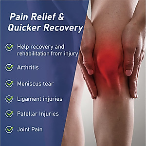 Comforband Adjustable Knee Stabilizer, with Removable Supportive Side Stays – Support for Knee Sprains, Strains, Arthritis, Meniscus Tear, Sports Injury Recovery - One Size fits Most