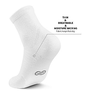 Compression Running Ankle Socks for Men and Women (6 Pairs), Quarter Athletic Socks for Running, Cycling, Golf, Work