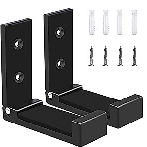 Folding Coat Hooks, Wall Mount Heavy Duty Aluminum Holder Hooks with Screws for Hanging Hat, Bags, Towel, Headphones, Fitness Equipment and More (2-Pack)