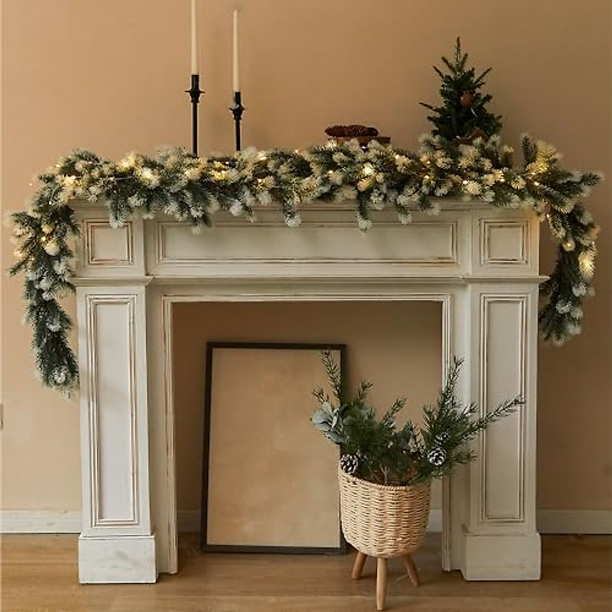 6FT PARTY JOY Seasonal Artificial Christmas Garland Pine Needle Greenery Garland Holiday Outdoor Winter Decor