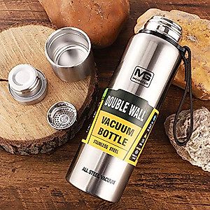 NewStyp Large Capacity Stainless Steel Thermos Portable Vacuum Flask Insulated Tumbler with Rope Thermo Bottle 500/750/1000/1500ml (750ML, Blue)