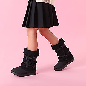 DREAM PAIRS Little Kid Klove Black Faux Fur Lined Mid Calf Winter Snow Boots Size 3 M US Little Kid