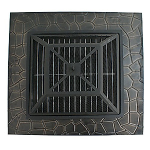 Nouva 32'' Outdoor Firepit Square Fire Pit Table with Waterproof Cover Wood Burning for Outside Backyard,Garden, Patio, Terrace,Camping,Barbecue