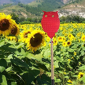 Yardwe 2PCS Plastic Owls Hanging Owl Deterrent Bird Device Garden Hanging Owl Decor for Woodpecker Garden Yard Courtyard