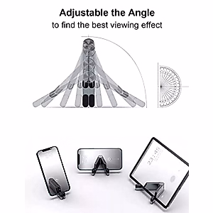 MONEER Cell Phone Stand, Phone Stand for Desk, Foldable & Portable iPhone Stand, Phone Holder Stand Compatible with All Mobile Phone, iPhone, iPad Mini, Tablet 4-10.5" (Black)