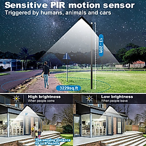 SUN NEED Solar Street Light,400W Solar Street Lights Outdoor Dusk to Dawn Motion Sensor with Remote Control IP67 Waterproof Solar Outdoor Light for Parking lot Backyard Street Garden etc