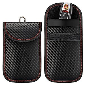 2 Pack Faraday Key Fob Protector, RFID Key Fob Protector Pouch, Faraday Bag Anti-Theft RFID Blocking EMF Cage for Keyless Car Key