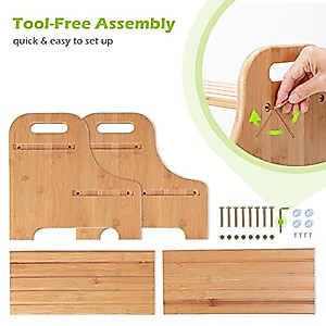 OasisCraft Step Stool for Adults, Bamboo Two Step Stool with Handle Stepping Stool Potty Training Stool Wooden Toddler Shower Stool for Kids, Senior, Kitchen, Bathroom, Bedside, Support 350LB