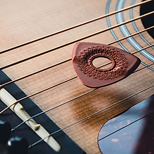 Bog Street AXE CUT Guitar Picks, Medium, Electric Guitar and Acoustic Guitar Picks, Red (6-Pack)