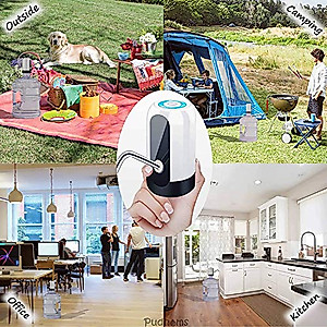 FVSTR 5 Gallon Water Dispenser,Electric Drinking Water Pump Universal USB Charging Water Bottle Pump for 2-5 Gallon, Portable Water Dispenser Pump for Camping