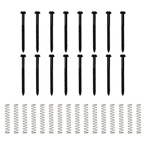 32Pcs Yootones Bass Pickup Mounting Screws Springs Compatible with P Bass Jazz Bass or P90 Pickups (Black)