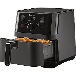 Instant Vortex 5.7QT Air Fryer, Custom Program Options, 4-in-1 Functions, EvenCrisp Technology that Crisps, Roasts, Bakes and Reheats, 100+ In-App Recipes, from the Makers of Instant Pot, Black