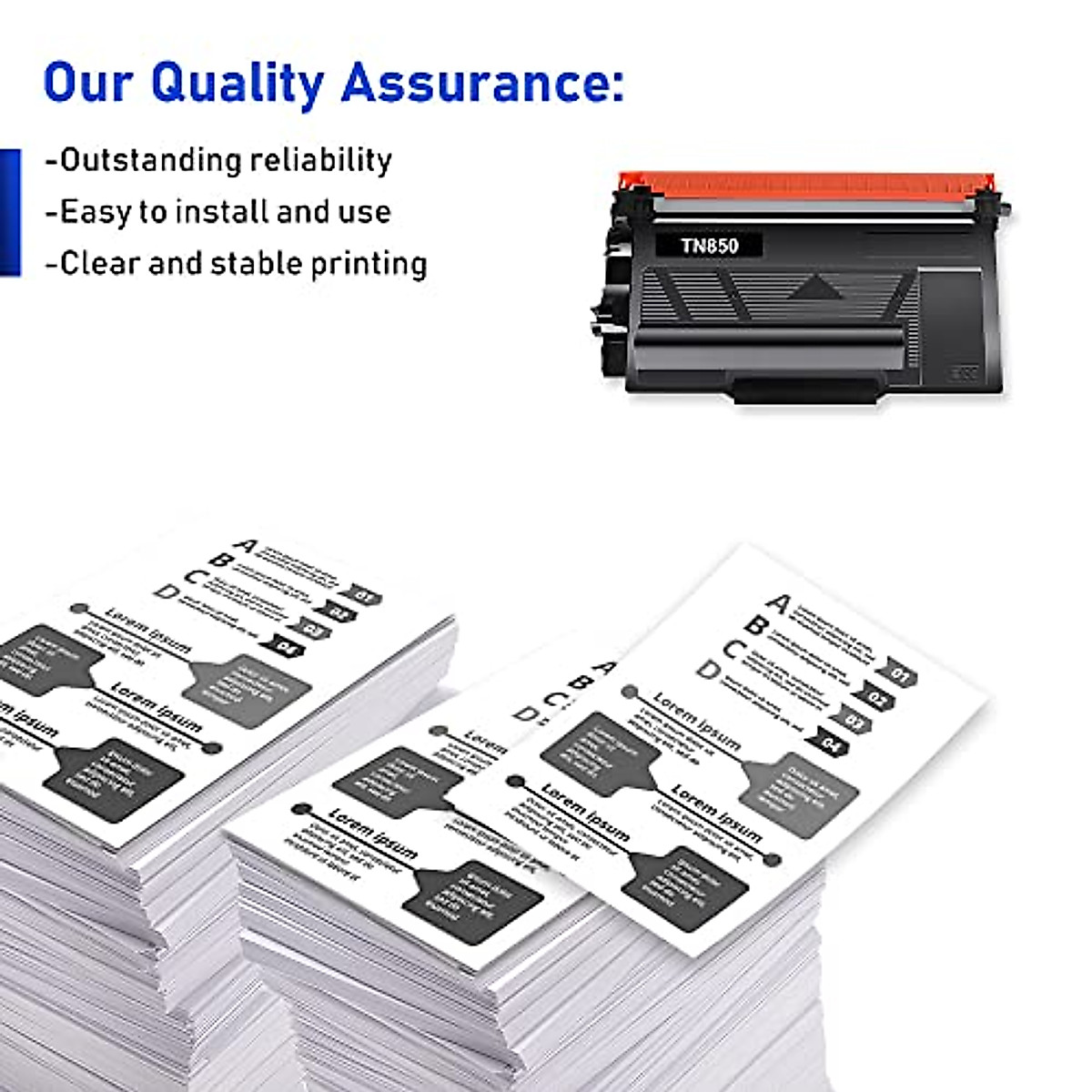 TN850 High Yield Toner Cartridge: 2 Pack Black Compatible Toner Cartridge Replacement for Brother TN-850 TN850 for HL-L6200DW MFC L5850DW L5900DW MFC-L5900DW HL-L5100DN MFC-L5850DW Printer