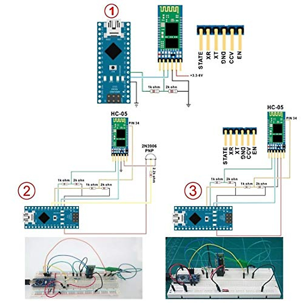 HiLetgo HC-05 Wireless Bluetooth RF Transceiver Master Slave Integrated Bluetooth Module 6 Pin Wireless Serial Port Communication BT Module for Arduino