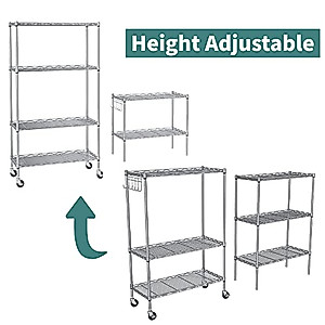 Himimi Heavy Duty 6-Tier Wire Shelving Unit with Wheels - Durable Metal Storage Rack for Garage, Kitchen, Office, and Pantry - Easy Assembly, Rolling Steel Shelves, Silver