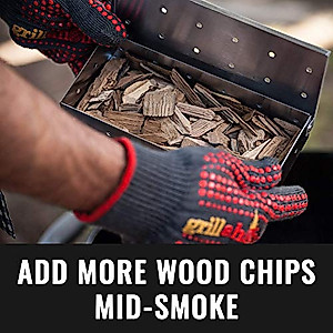 Grillaholics Stainless Steel Smoker Box & Heat Resistant Grill Gloves Bundle