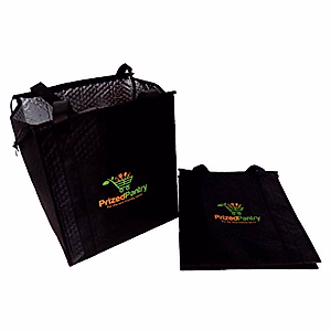 Prized Pantry 2 Pack Insulated Reusable Grocery Bags, X-Large Heavy Duty Cooler Tote Bags, Premium Insulation, Bottom Support, Wrap-Around Handles, Front Pocket, Zipper, No Leak, Keeps Food Hot/Cold