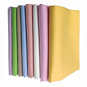 Qililandiy 8 Pcs Plain Solid 100% Cotton Fabric Fat Quarters Quilting Sewing DIY Handmade Crafts Patchwork for Home Textile Sewing (Candy Series)