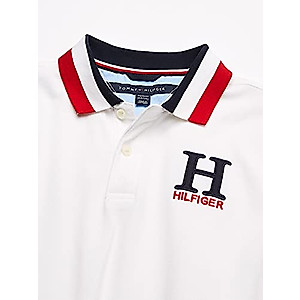 Tommy Hilfiger Boys' Short Sleeve Matt Polo Shirt, White, 8-10