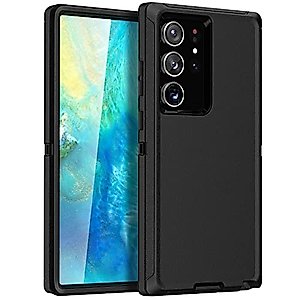 MXX Case Compatible with Galaxy S23 Ultra, 3-Layer Super Full Heavy Duty Body Bumper Cover/Shock Protection/Dust Proof, Designed for Samsung Galaxy S23 Ultra 5g (6.8 Inch) 2023 (Black)