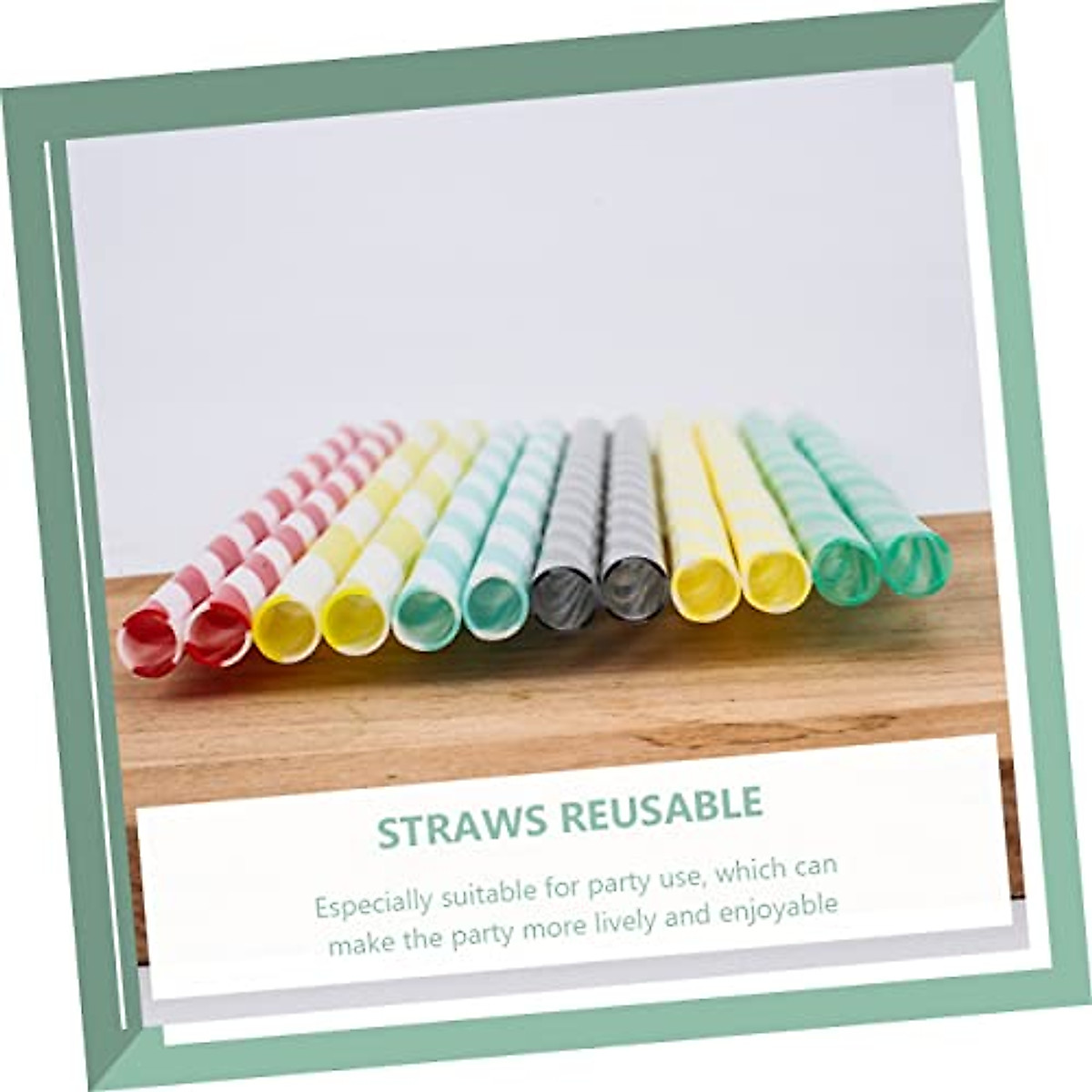 SOLUSTRE 20pcs Color Striped Straws Reusable Straws Wedding Straws Paper Cocktail Drinking Straws Party Paper Cocktail Straws Paper Straws Coffee Straw Disposable Set Pp Baby