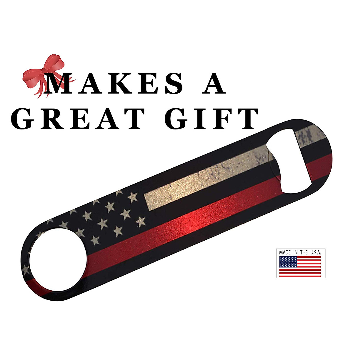 Firefighter Thin Red Line Flag Speed Bottle Opener Heavy Duty Gift For Fire Fighter Department FD