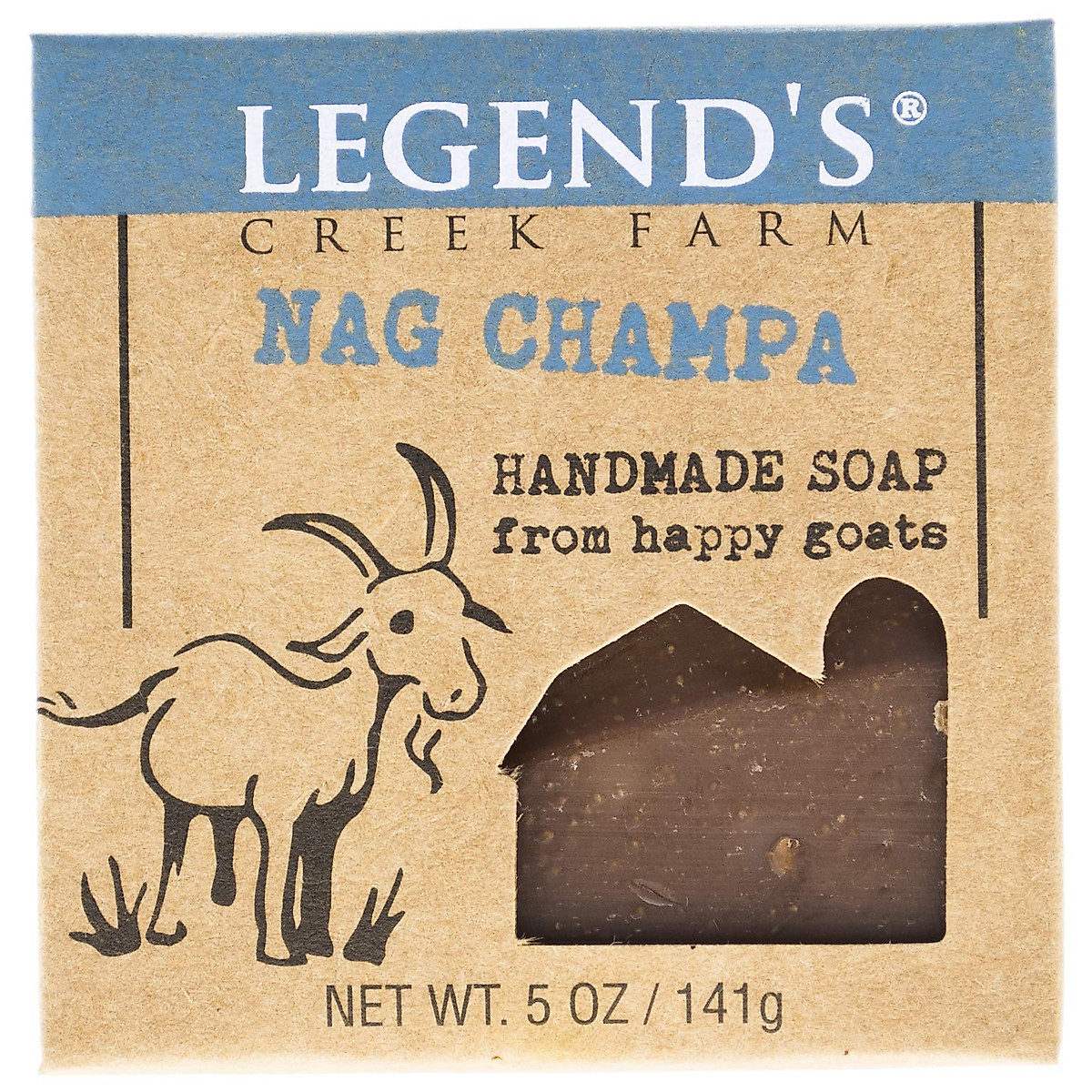 Legend's Creek Farm Goat Milk Soap - Cleansing Moisturizing Soap Bar for Hands and Body - 5 Oz Creamy Lather, Nourishing, Gentle Natural Soap for Sensitive Skin (Nag Champa, Pack of 1)