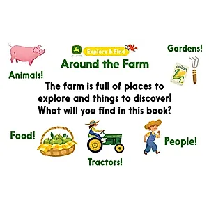 John Deere Around the Farm Explore & Find - A Hidden Look for the Pictures Beginner Board Book for Preschoolers and Toddlers Filled with Tractors, ... and More! (John Deere Explore & Find)