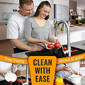 Kitchen Faucet with Soap Dispenser, APPASO Kitchen Faucet with Pull Down Sprayer, Brushed Nickel Kitchen Sink Faucets with Sprayer, Modern Kitchen Faucet for RV Bar Sink, Durable Stainless Steel