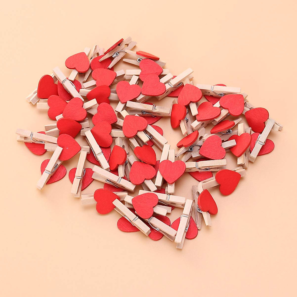 50pcs Love Photo Clip Photo Mini Clip Love Clip Photo Wood Clip Photo Clip Love