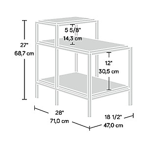 Sauder Nova Loft Side Table, L: 27.95" x W: 18.5" x H: 27.05", Grand Walnut Finish
