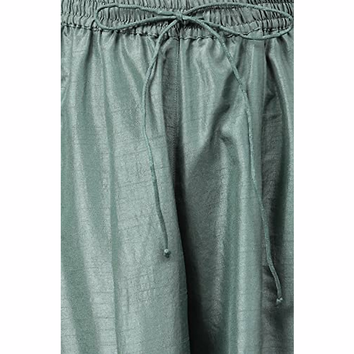 Janasya Indian Women's Mint Green Chinon Foil Print Kurta with Flared Palazzo and Dupatta(SET530-KR-PP-A-XXL)