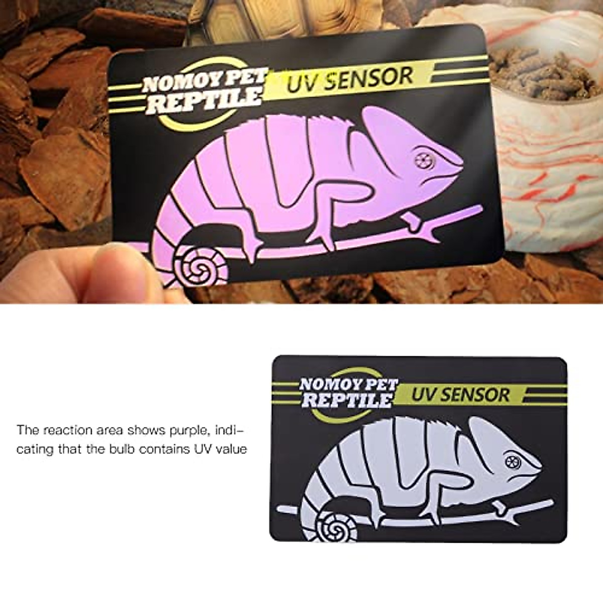 HEEPDD 5Pcs Quick Test UVB Sensor Cards, Reptile UV Tester Heating Lamp Photochromic UVB Card Indicator for UVA UVB Reptile Bulb Light Lamp