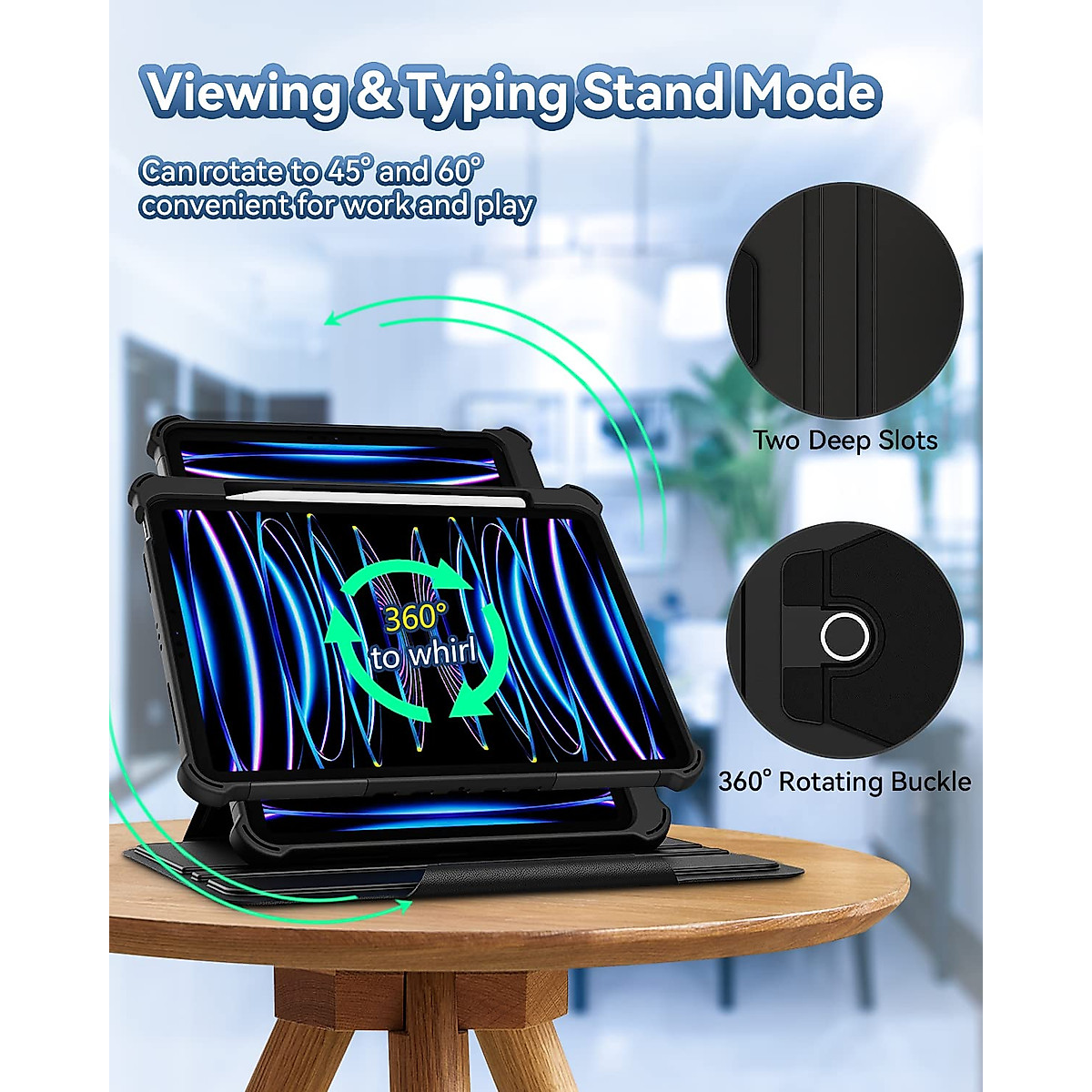 GILLKIN for iPad Air 11 inch Case 2024 & iPad Pro 11 inch 4th/3rd/2nd Generation,Heavy Duty Leather Shockproof Case with Stand, Pencil Holder, Auto Wake/Sleep iPad Air 5th/4th Gen Case