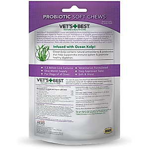 (3 Pack) Vet's Best Probiotic Soft Chews Dog Supplements, Each a 30 Day Supply3